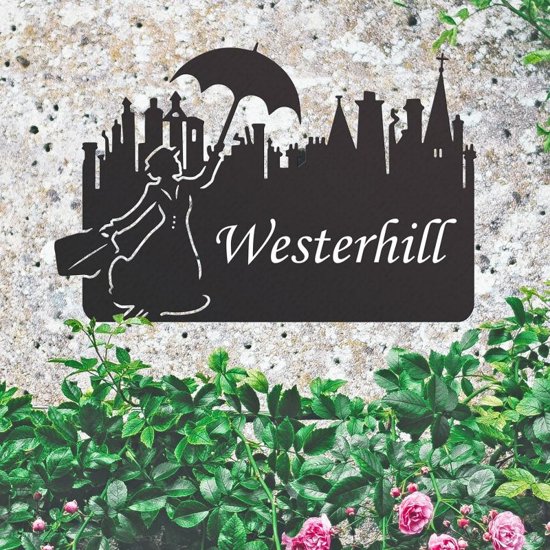 Mary Poppins Steel House Name Sign | Black Country Metalworks