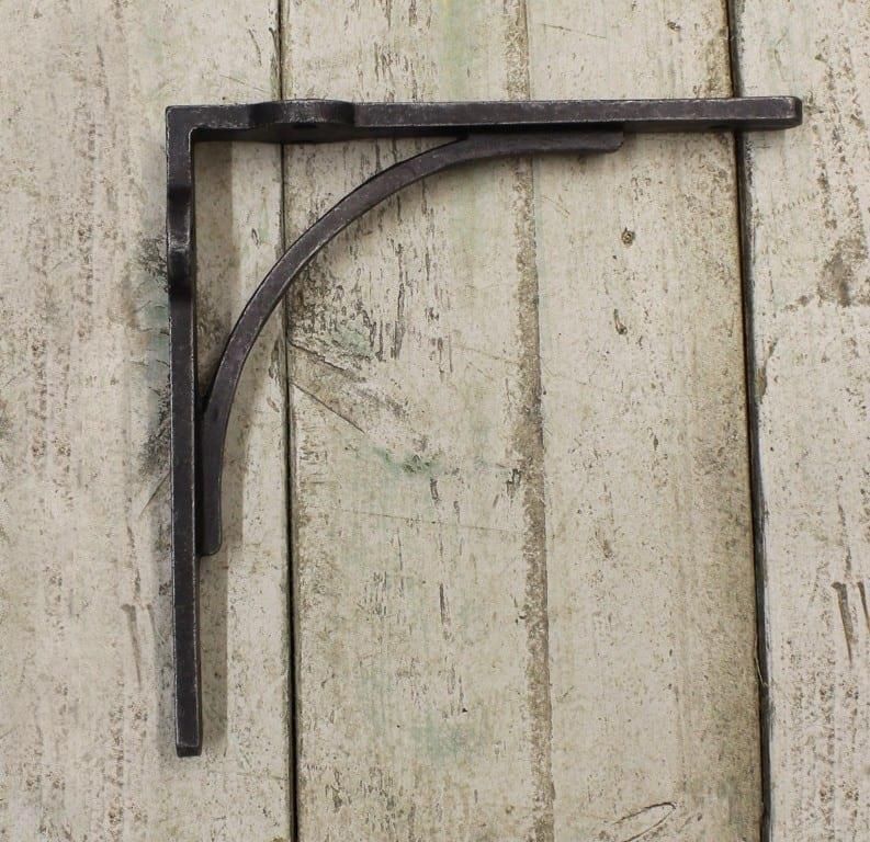 Iron Lugged Shelf Gallows Bracket - 21x 21cm | Black Country Metalworks