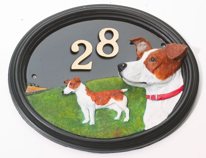 House Sign - Hand Painted - Jack Russell | Black Country Metalworks