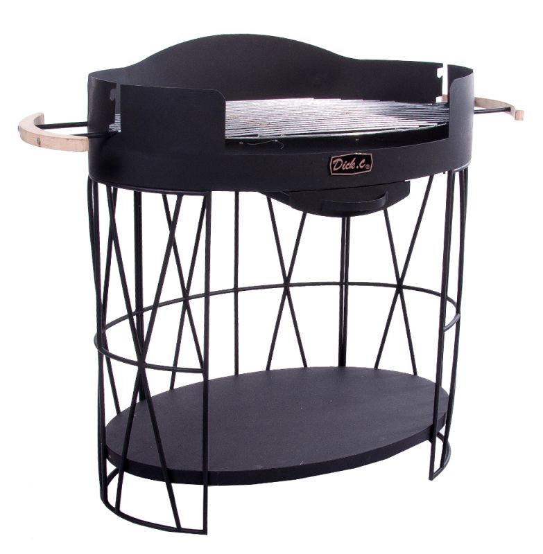 Simple Square Barbecue Fire Pit With Two Swing Arm Barbecue Racks ...