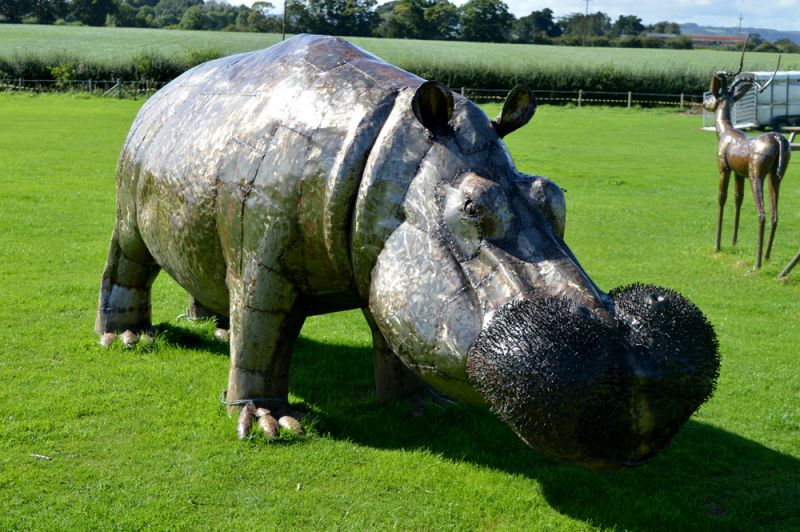 Large Hippo Sculpture | Black Country Metalworks