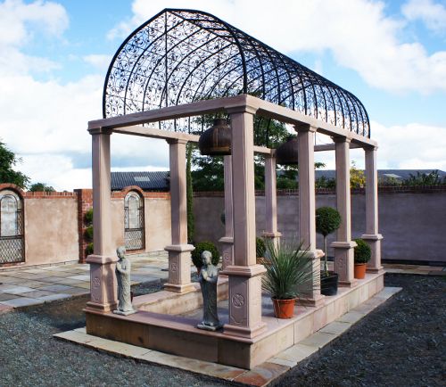 "Buddha's Seat" Stone Garden Temple Gazebo | Black Country Metalworks