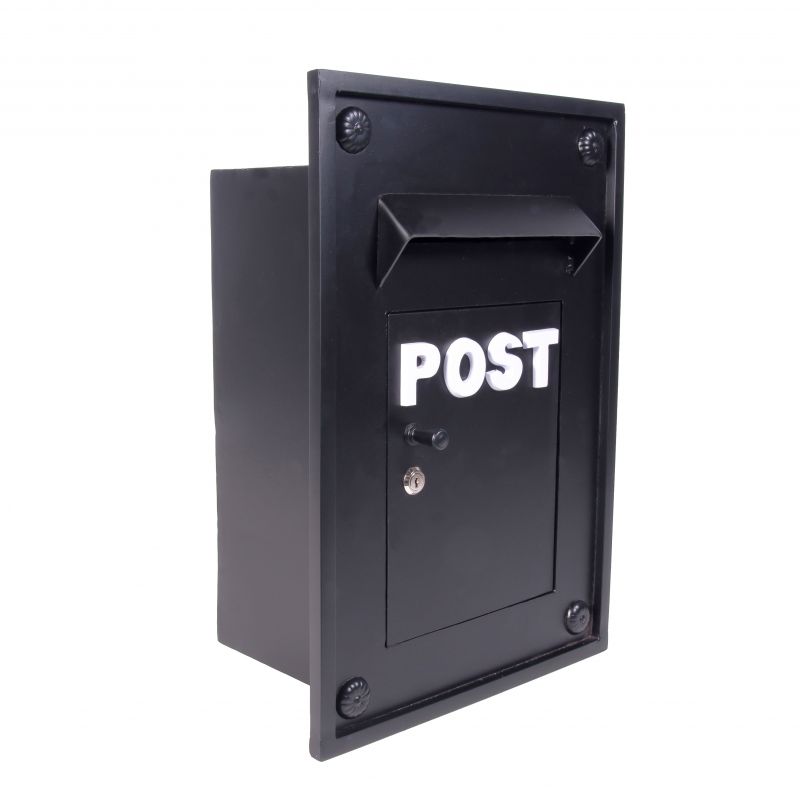 The "Bayswater" Black Built In Post Box | Black Country Metalworks