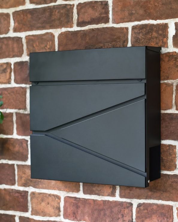 'Leading Edge' Black Wall Mounted Post Box & Newspaper Holder | Black ...