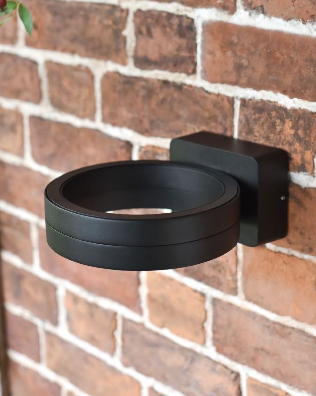 Modern Black LED Ring Wall Light | Black Country Metalworks