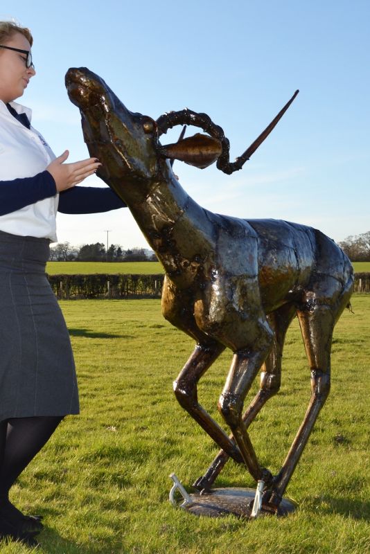 “Nahima” Leaping Impala Garden Sculpture | Black Country Metalworks