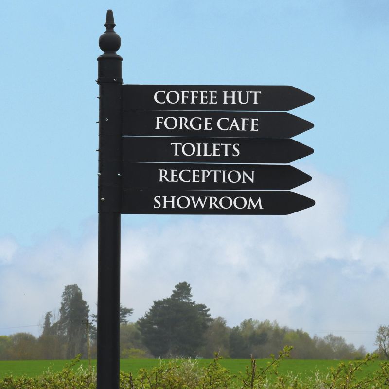 "Belgravia" Ornate Wrought Iron Scrolled Sign | Black Country Metalworks