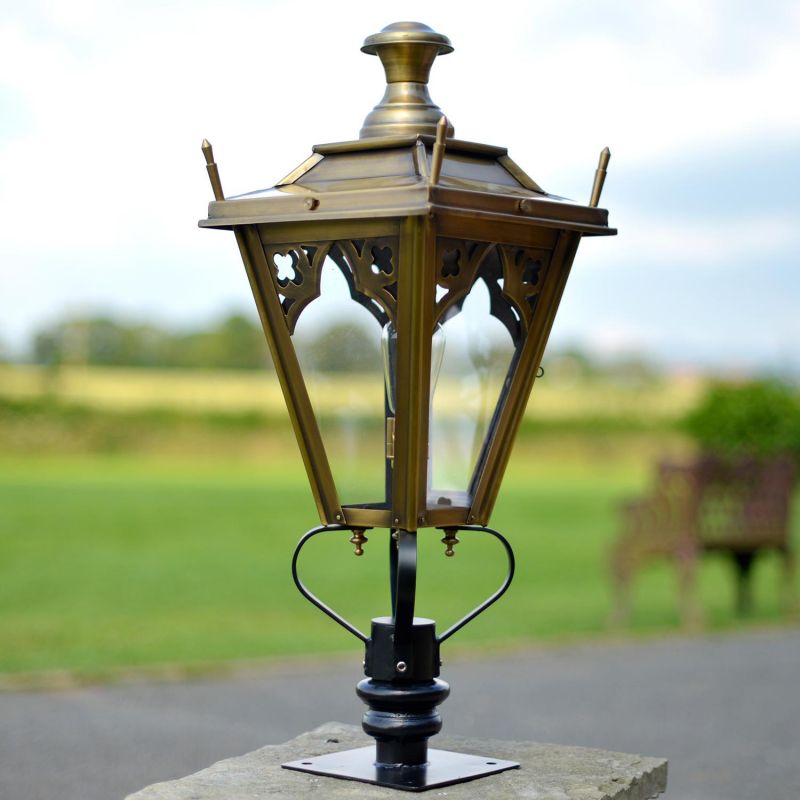 Gothic Pillar Light and Lantern Set | Black Country Metalworks