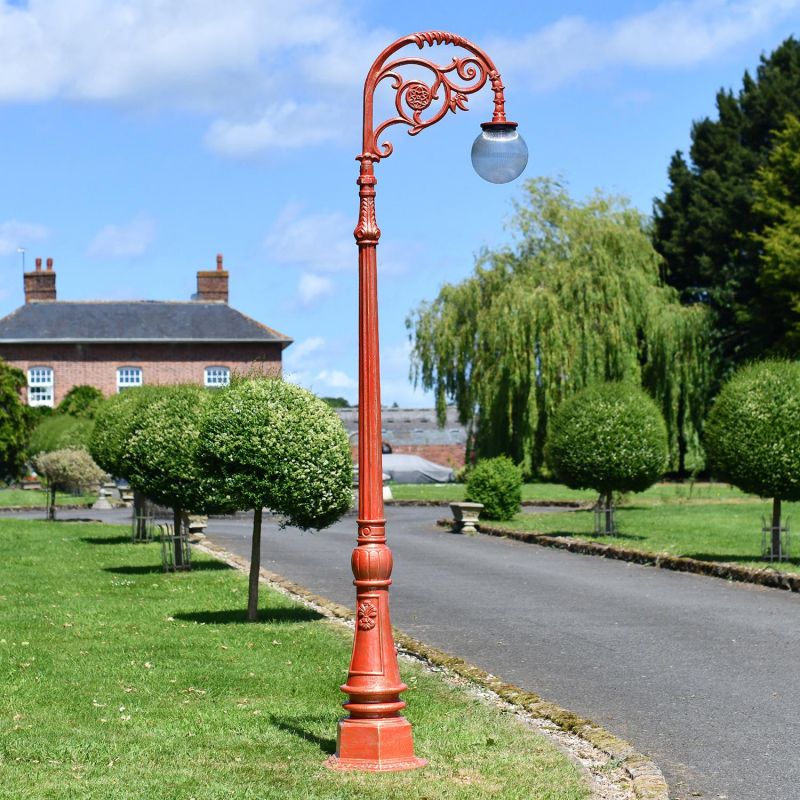 "Lady Arabella" Antique Red Ornate Cast Iron Globe Lamp Post 2.5m ...