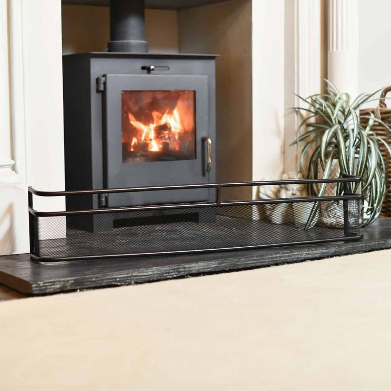 Long Black Low Fireside Fender Guard | Black Country Metalworks