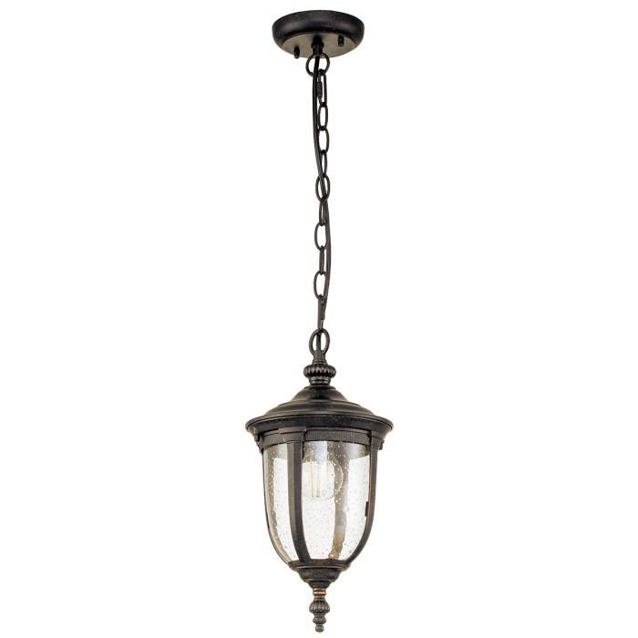 "Lupton" Traditional Small Chain Lantern in Brushed Bronze | Black ...
