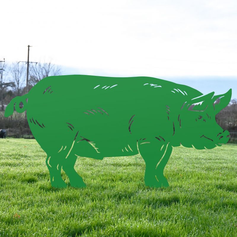Brushed Gold Large Pig Garden Sculpture | Black Country Metalworks