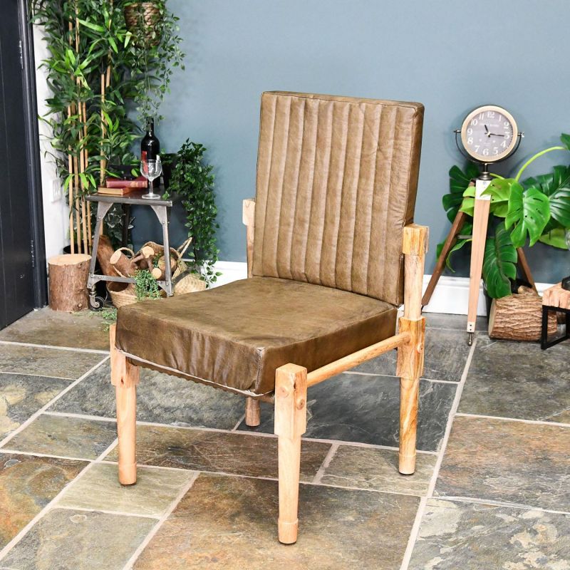 Traditional Cast Iron and Goats Leather Two Seater Chair in Tan | Black ...