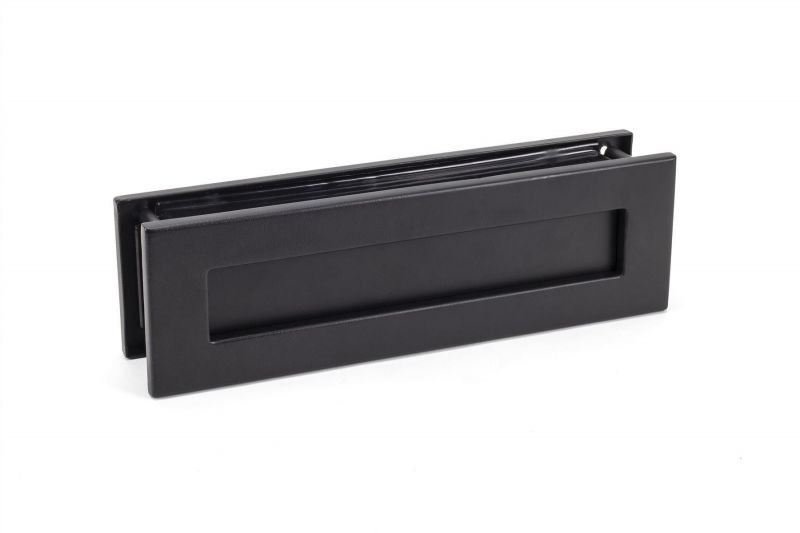 Matte Black Traditional Door Letterbox | Black Country Metalworks