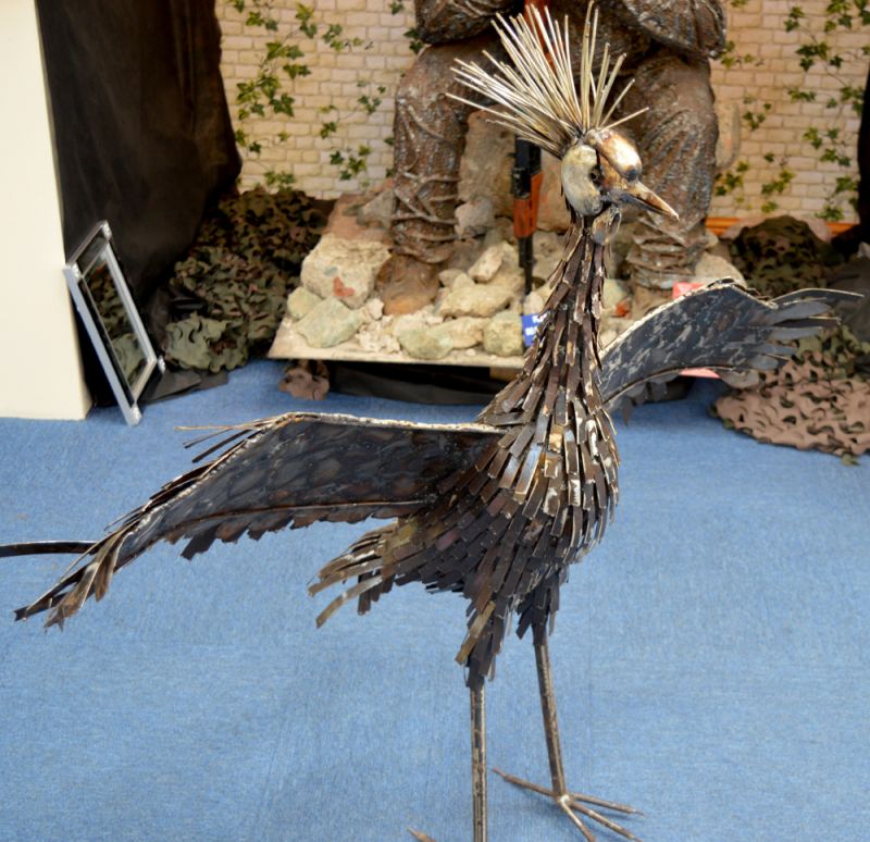 Metal Flying Crane Sculpture | Black Country Metalworks