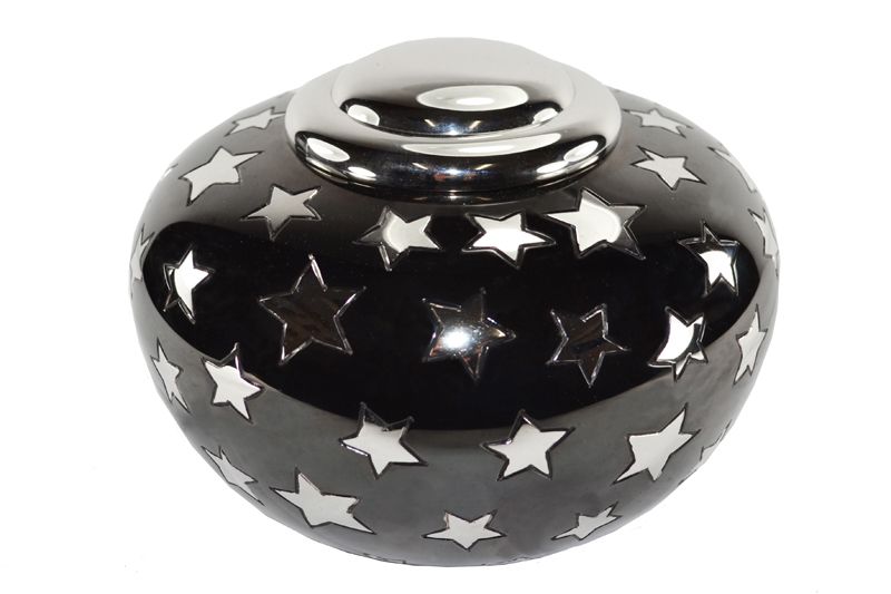 Large black and silver star urn | Black Country Metalworks