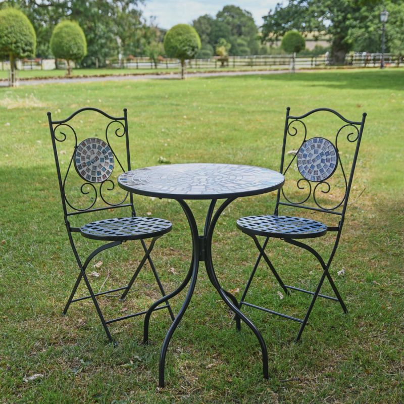 Mosaic Sequoia Two Seater Table Chair Bistro Set Black Country Metalworks
