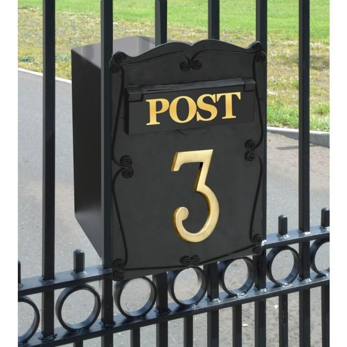 "The Mulrose" Post Box For Gates With Numerals | Black Country Metalworks
