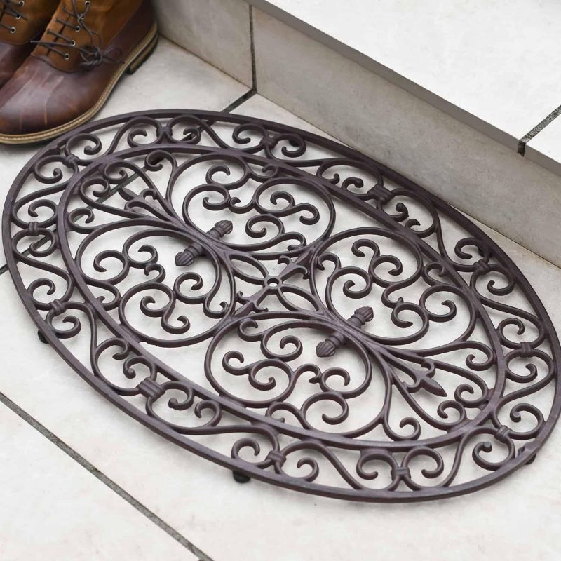 Cast Iron 2-in-1 "Harry the Hedgehog" Rectangular Doormat & Boot ...