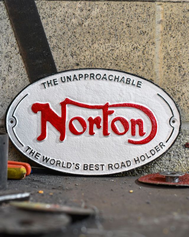 "Norton" Cast Iron Automobilia Reproduction Sign | Black Country Metalworks