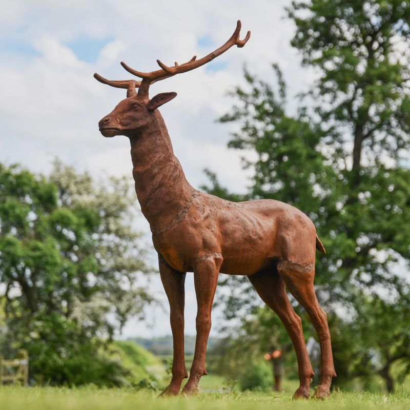 'Balfour Glen' Stag Cast Iron Garden Statue | Black Country Metalworks