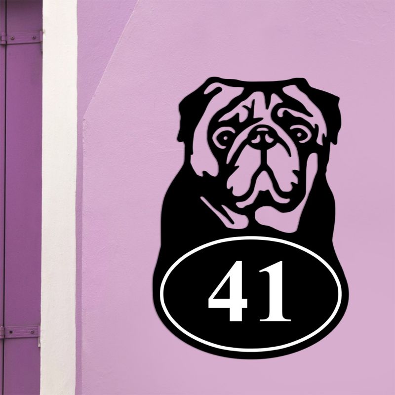 Pug Iron House Number Sign | Black Country Metalworks