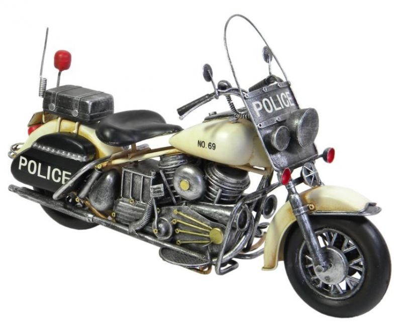 Vintage Police Motorcycle Replica Ornament | Black Country Metalworks
