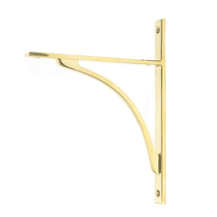 Polished Brass "Appleton" Traditional Arched Shelf Bracket - 260mm x ...
