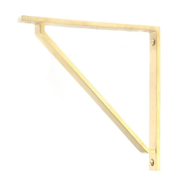 Polished Brass "Emmanuel" Modern Shelf Bracket - 200mm x 200mm | Black ...