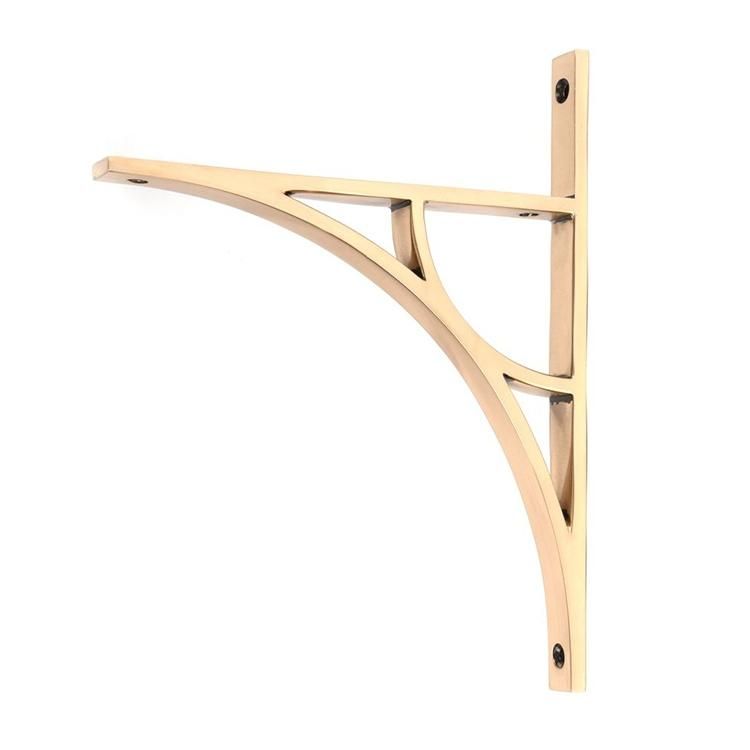 Polished Bronze "Ascension" Arched Crescent Shelf Bracket - 260mm x ...