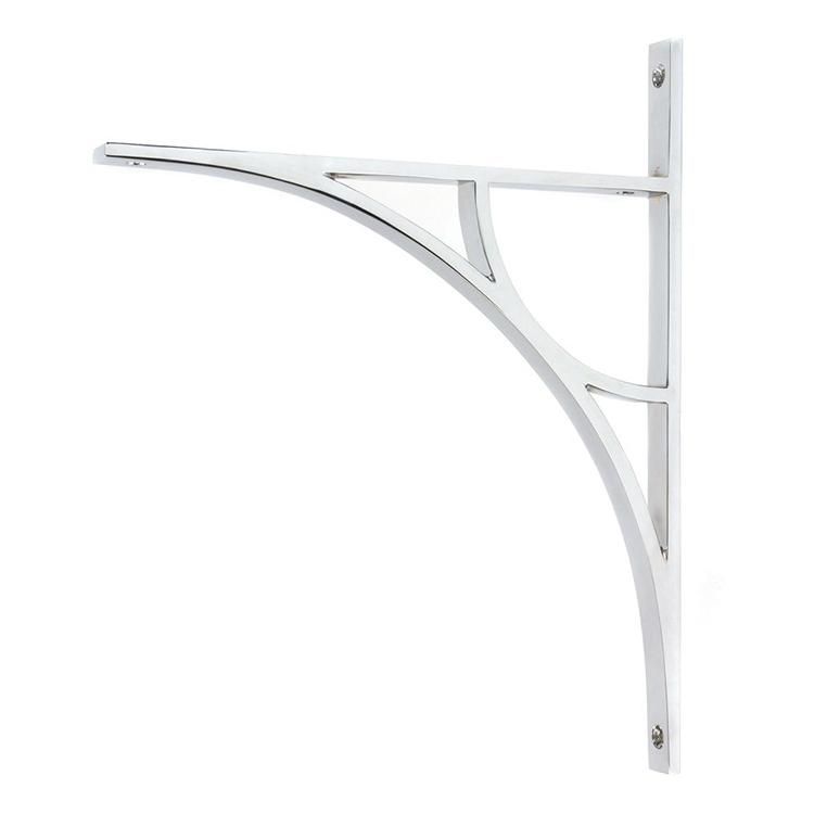 Polished Chrome "Ascension" Arched Crescent Shelf Bracket - 314mm x ...