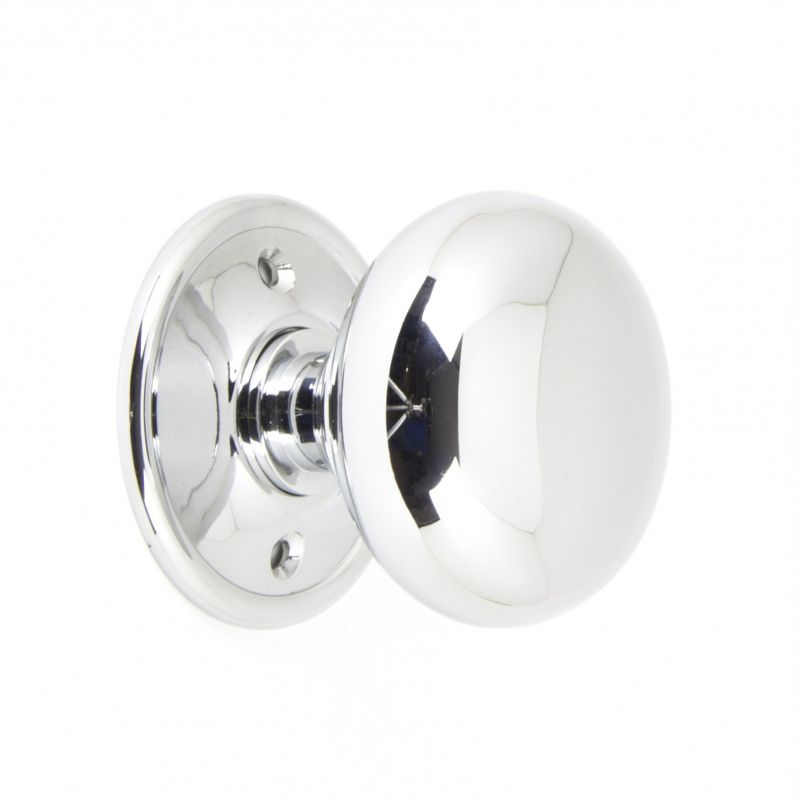 Polished Chrome Small Mushroom Door Knobs | Black Country Metalworks