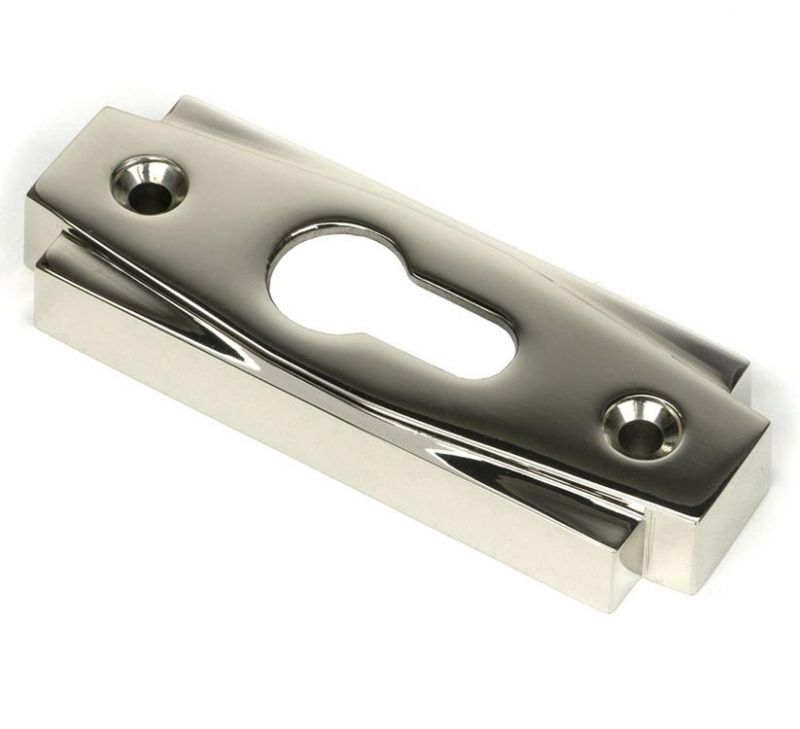 Polished Nickel "Roman" Euro Escutcheon - 100mm x 36mm | Black Country ...