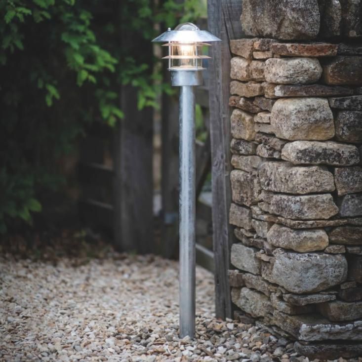 Galvanized Steel Outdoor Coastal Pillar Light | Black Country Metalworks