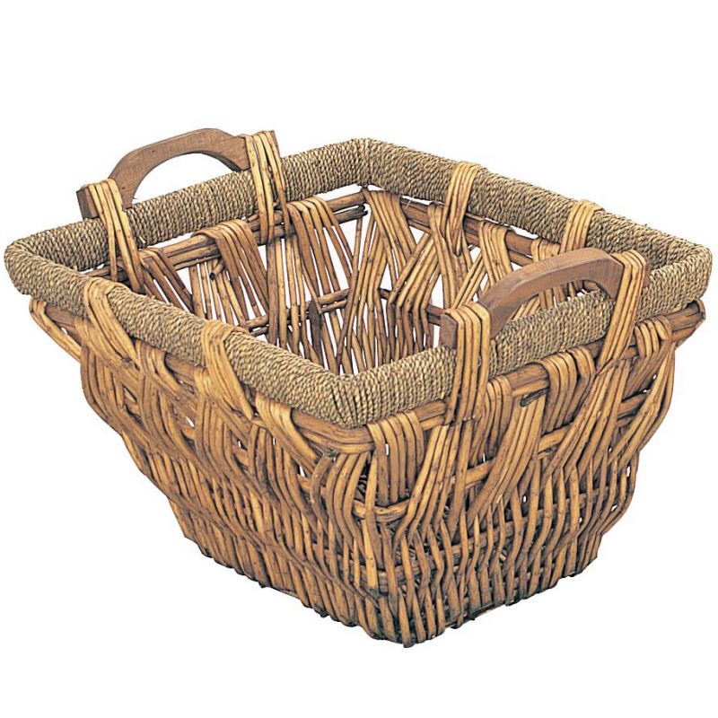 Set of 2 Traditional Rattan Log Baskets | Black Country Metalworks