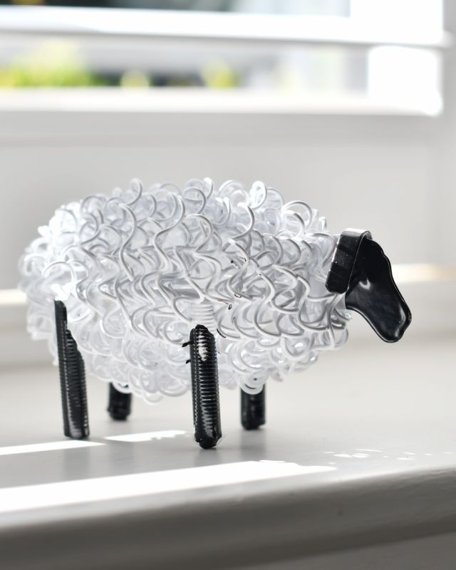 'Ruby' the Recycled Metal Sheep - White | Black Country Metalworks