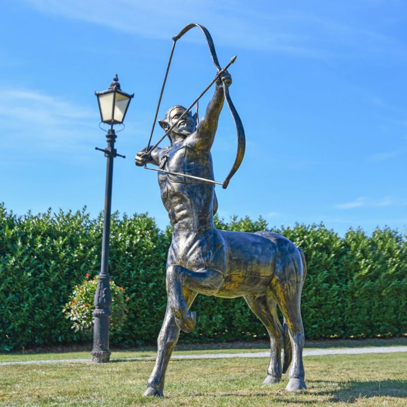 Recycled Cast Aluminium Brushed Gold "Archer" Centaur Sculpture | Black ...