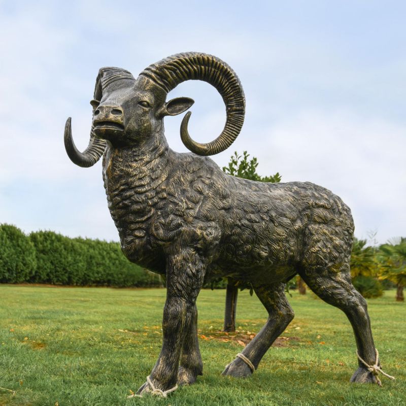 Brushed Gold Recycled Cast Aluminium "Chrysomallus" Ram Sculpture ...