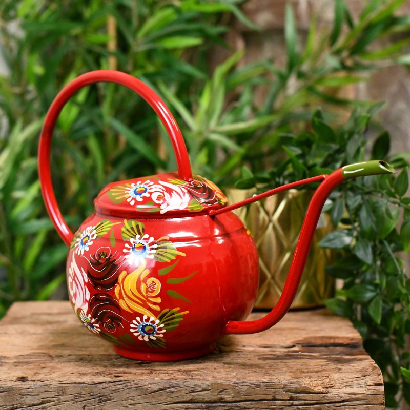 Narrowboat Style Red Steel Watering Can | Black Country Metalworks