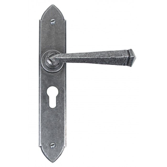 "Orelia" Pewter Gothic Lever Euro Lock Set | Black Country Metalworks
