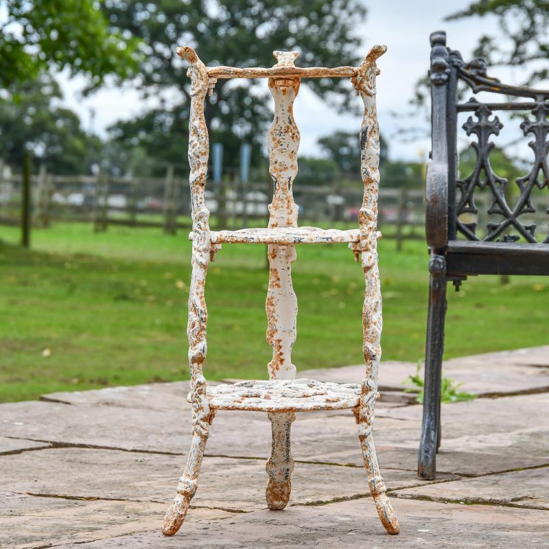 'The Roses' Aged Rustic Cream Cast Iron Side Stand | Black Country ...