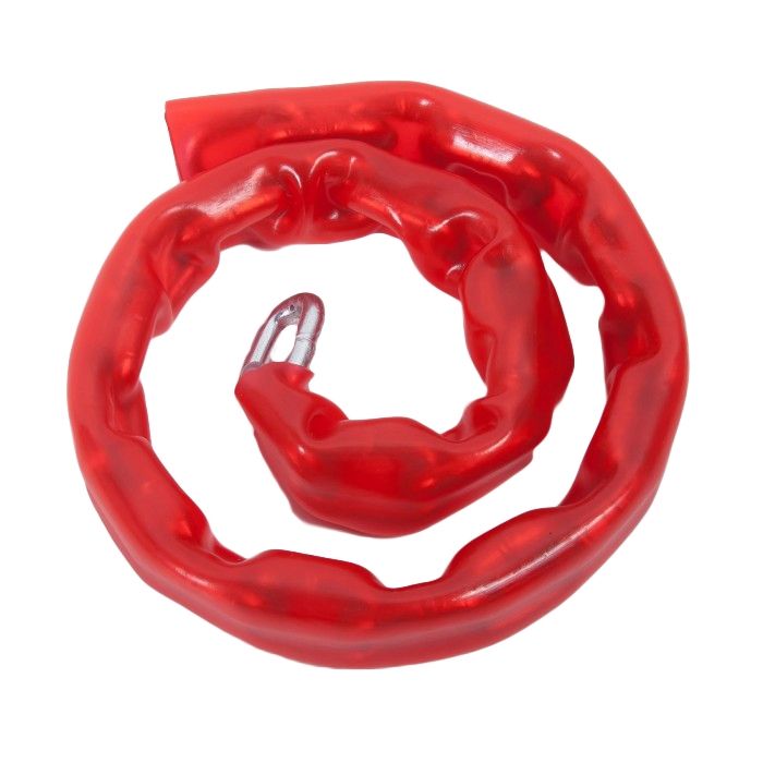 Galvanised Steel Round Link Security Chain with Red Sleeve | Black ...