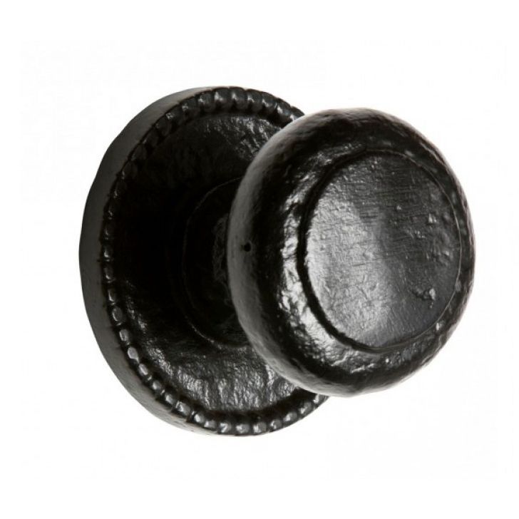 Round Ornate Cast Iron Door Knobs | Black Country Metalworks