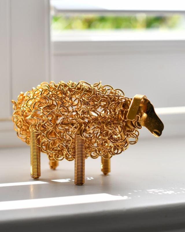 'Ruby' the Recycled Metal Sheep - Gold | Black Country Metalworks