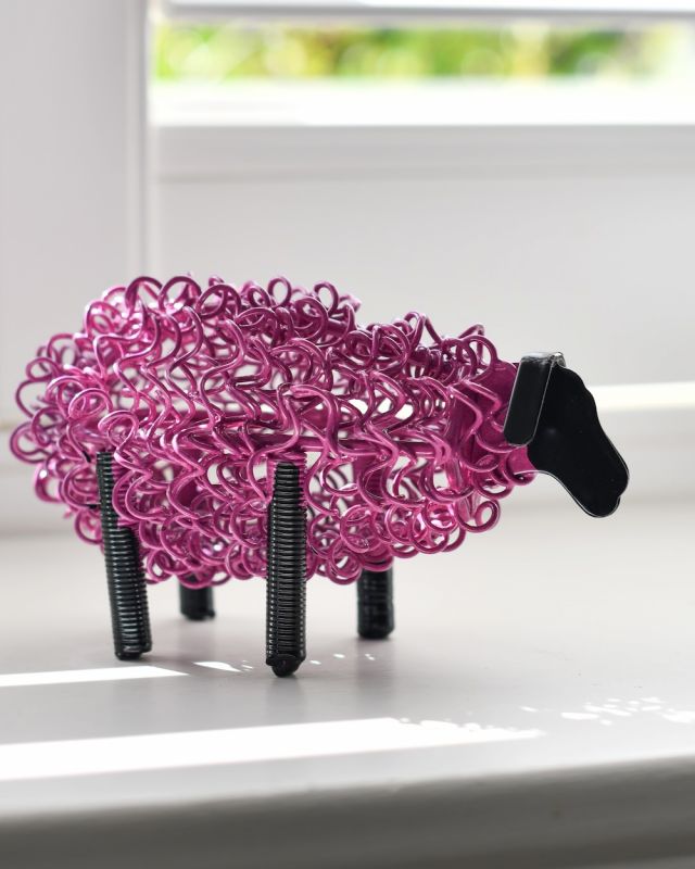 'Ruby' the Recycled Metal Sheep - Purple | Black Country Metalworks