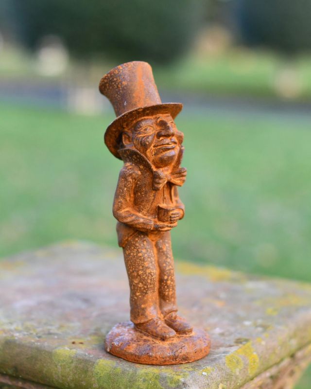 Rustic Cast Iron "Old Codger" Freestanding Garden Sculpture | Black ...
