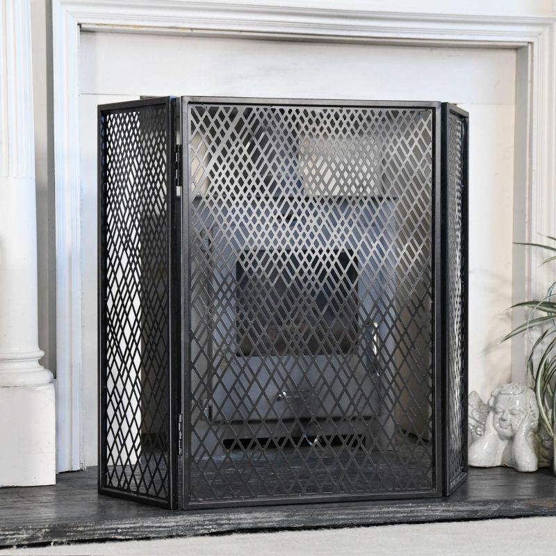 "The Marquise" Three Fold Fire Guard | Black Country Metalworks