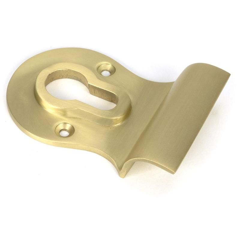 Satin Brass "Roman" Euro Door Pull - 95mm x 63mm | Black Country Metalworks