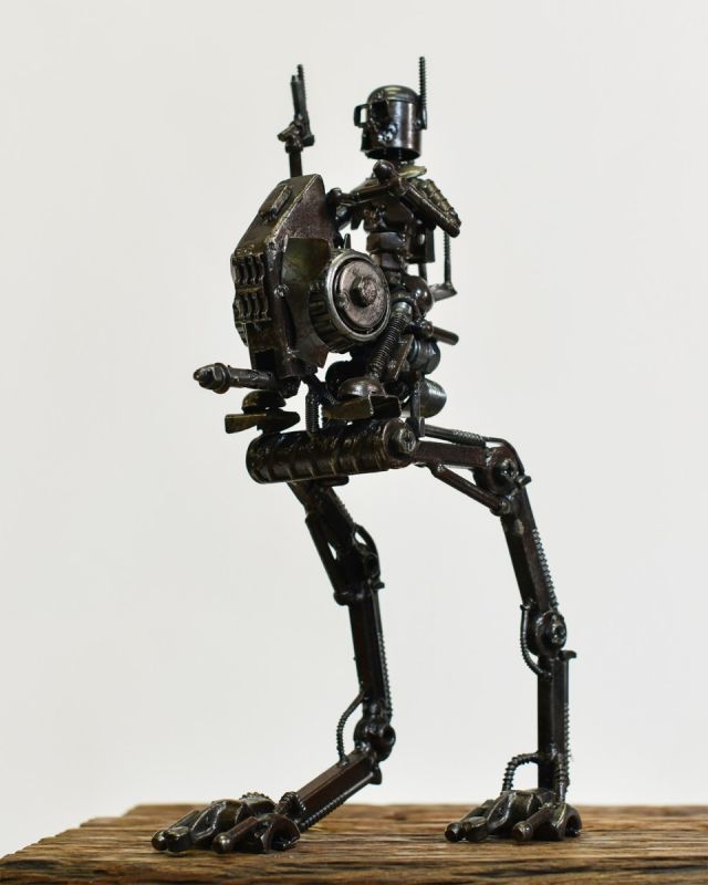 Recycled Metal Parts Alien Walker Ornament | Black Country Metalworks