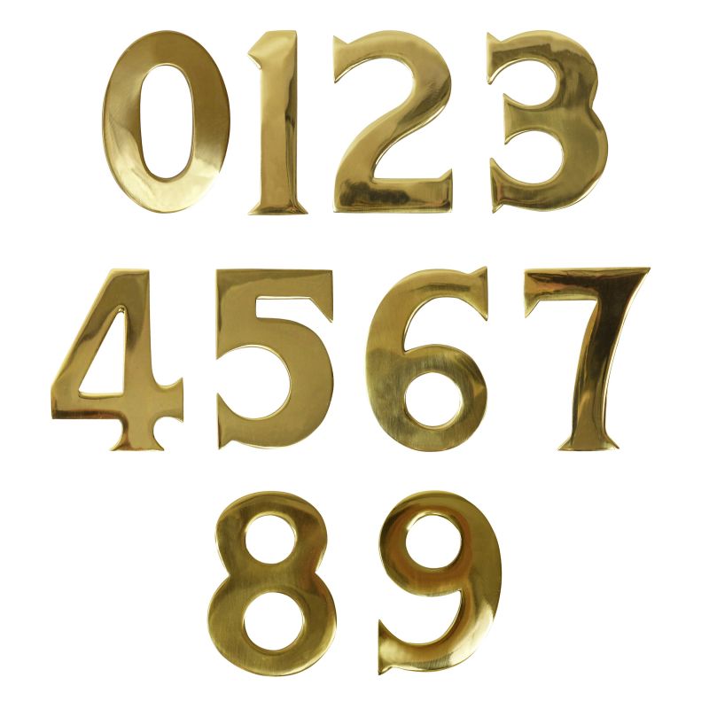 3" Self Adhesive Solid Brass Numbers | Black Country Metalworks